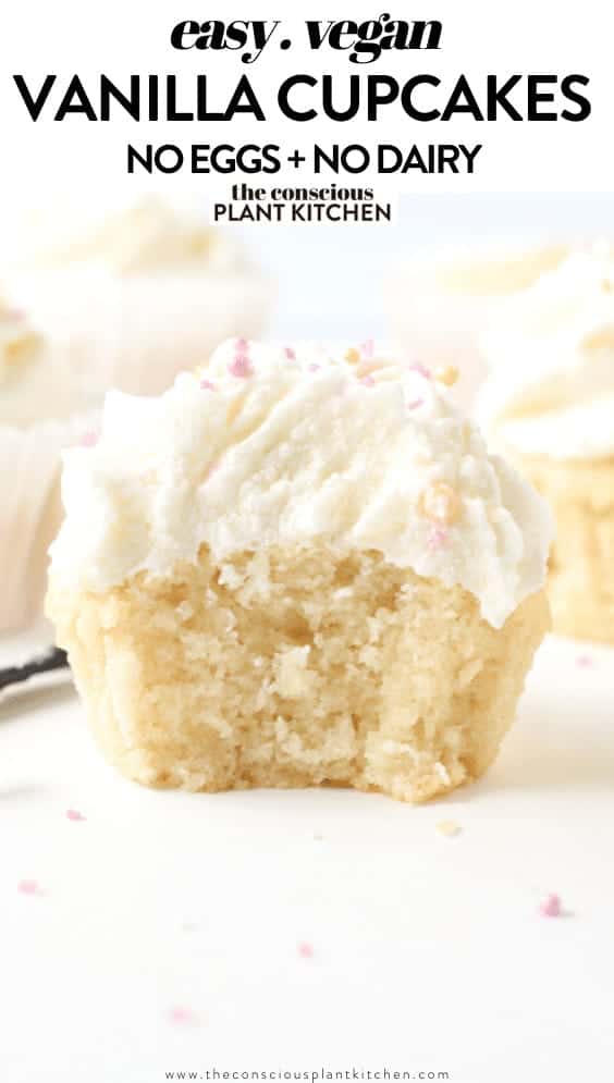 Vegan Vanilla Cupcakes - The Conscious Plant Kitchen