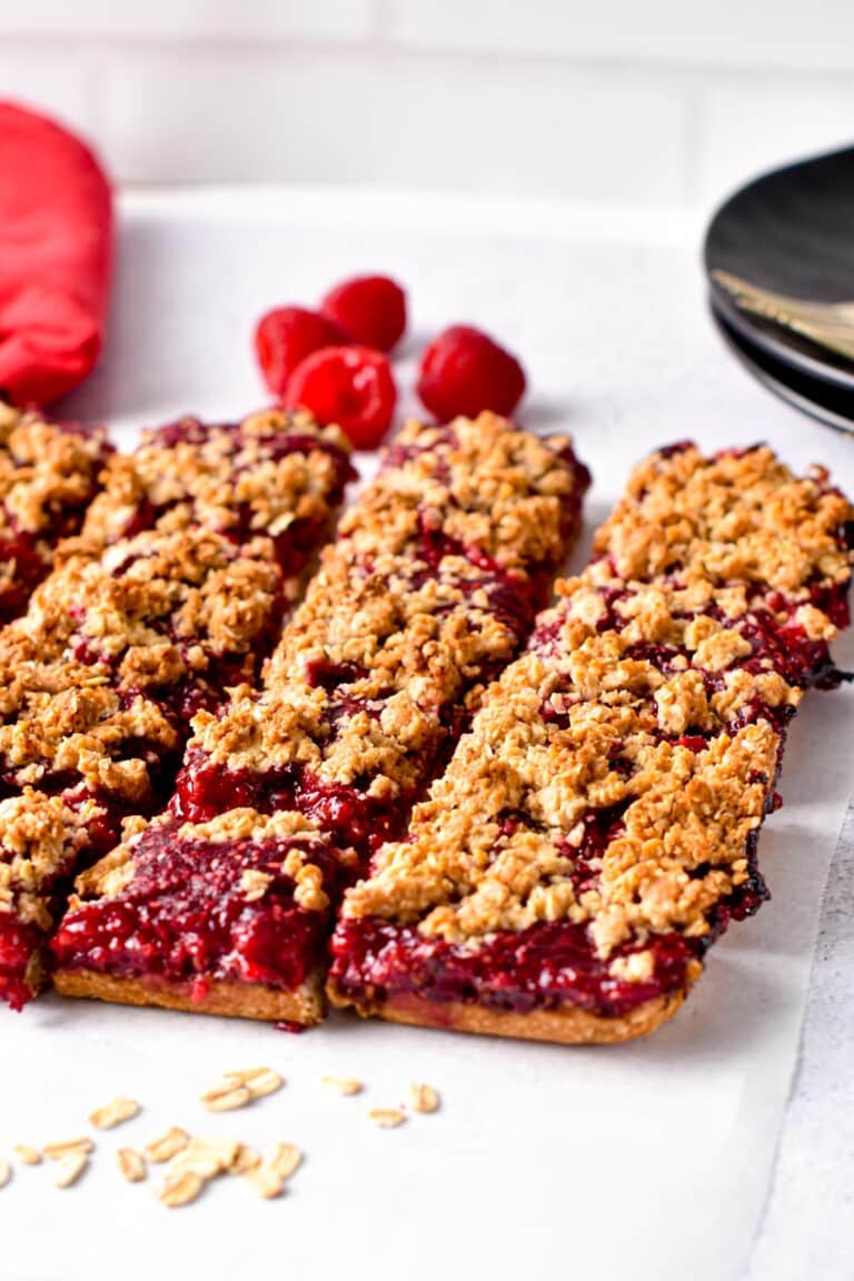 Raspberry Oatmeal Bars - The Conscious Plant Kitchen