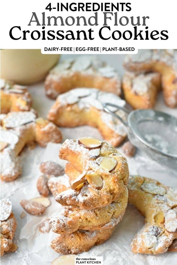 Almond Croissant Cookies - The Conscious Plant Kitchen