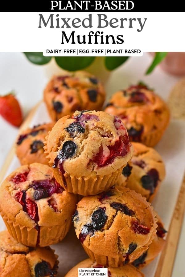 Mixed Berry Muffins (5 Ingredients) - The Conscious Plant Kitchen