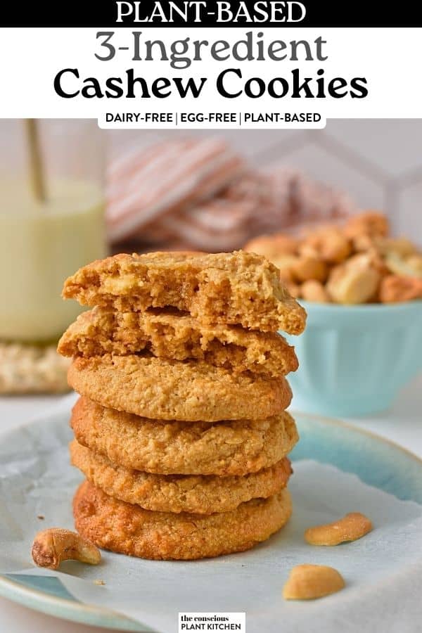Cashew Cookies (3 Ingredients) - The Conscious Plant Kitchen