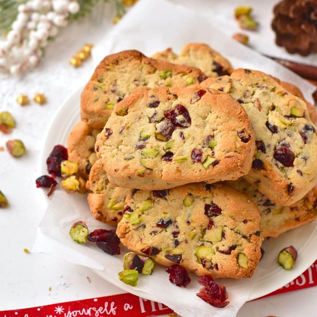 Cranberry Pistachio Shortbread (5 Ingredients, No Gluten, No Eggs, No ...